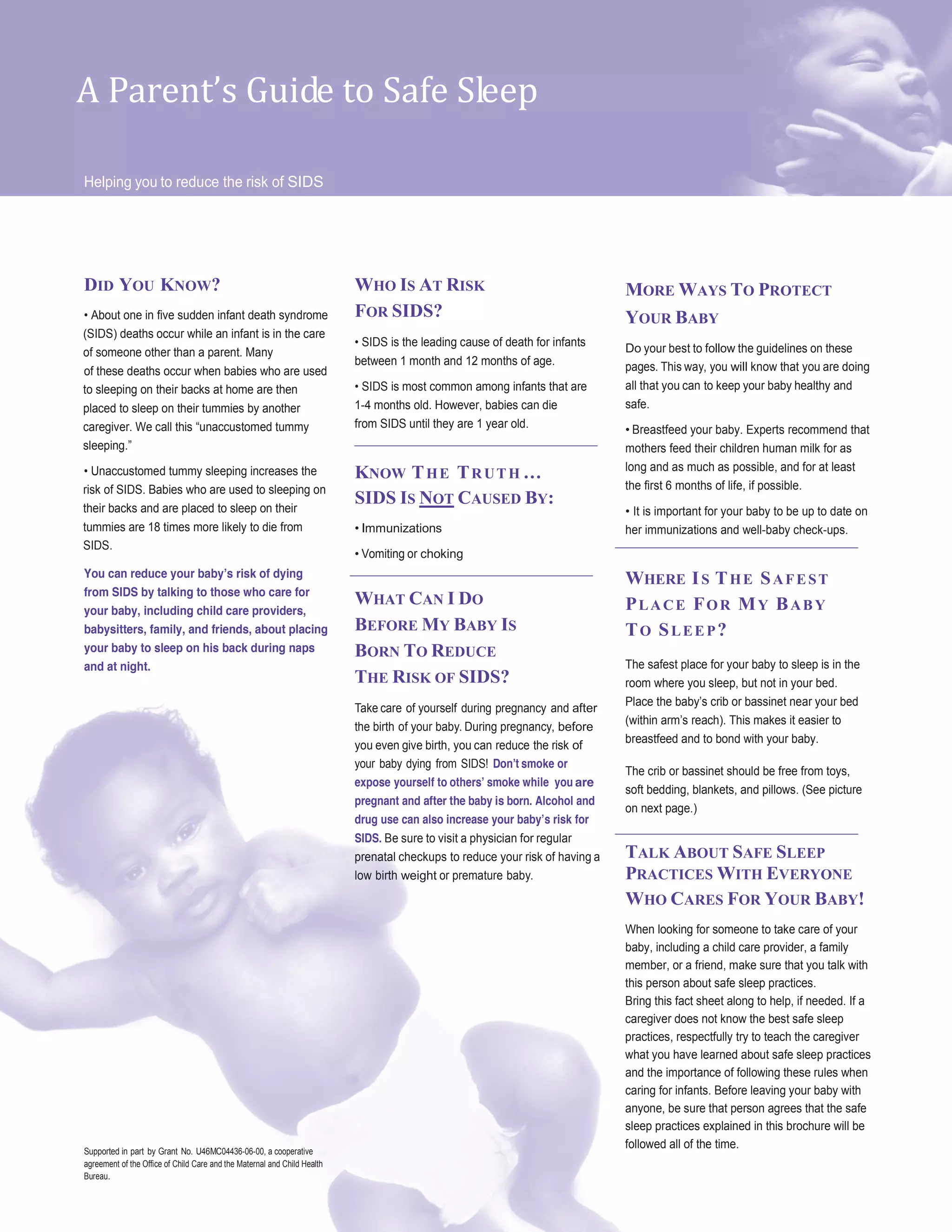 A parent's guide to safe sleep | PDF