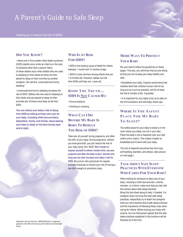 A parent's guide to safe sleep | PDF