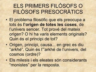 Aparicio Fil I Primers Filosofs | PPT