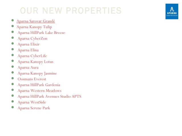 Aparna constructions | PPT