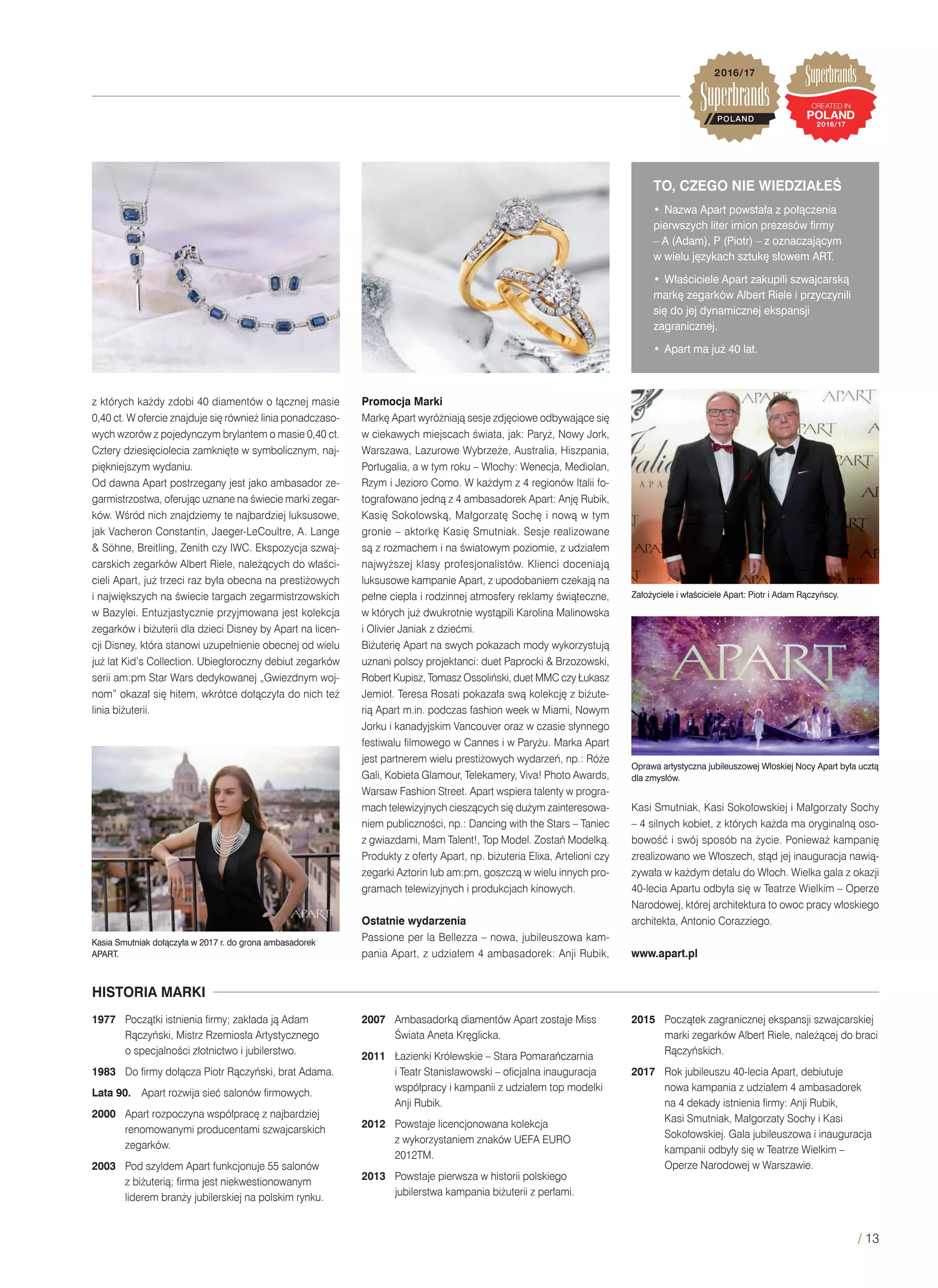 Case study marki Apart z Albumu Superbrands Polska 2017 | PDF
