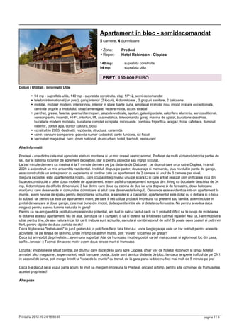 Apartament Predeal de vanzare | PDF