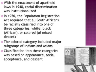 CAPE History Unit Two Apartheid | PPTX