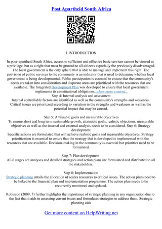 Apartheid Essay | PDF | Genealogy and Ancestry | Hobbies & Interests