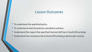 Apartheid in south africa | PPTX