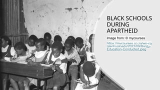 APARTHEID IN SOUTH AFRICA BONOLO MORAJANE.pptx | Education