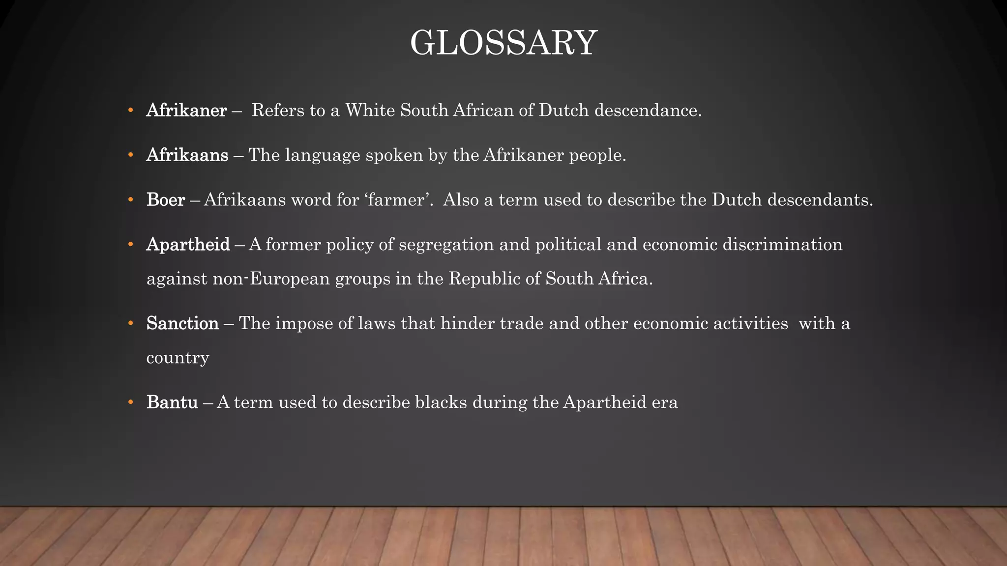 Apartheid in south africa 1948-1994 slideshow | PPTX