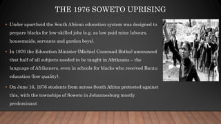 Apartheid in south africa 1948-1994 slideshow | PPTX