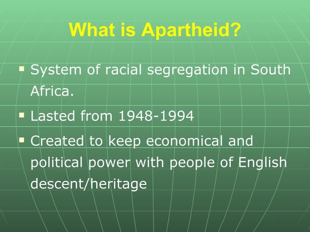 Apartheid Pres | PPT | Debated Sensitive Social Issues | Sensitive Topics