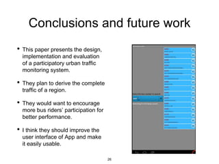 A participatory urban traffic monitoring system | PPT
