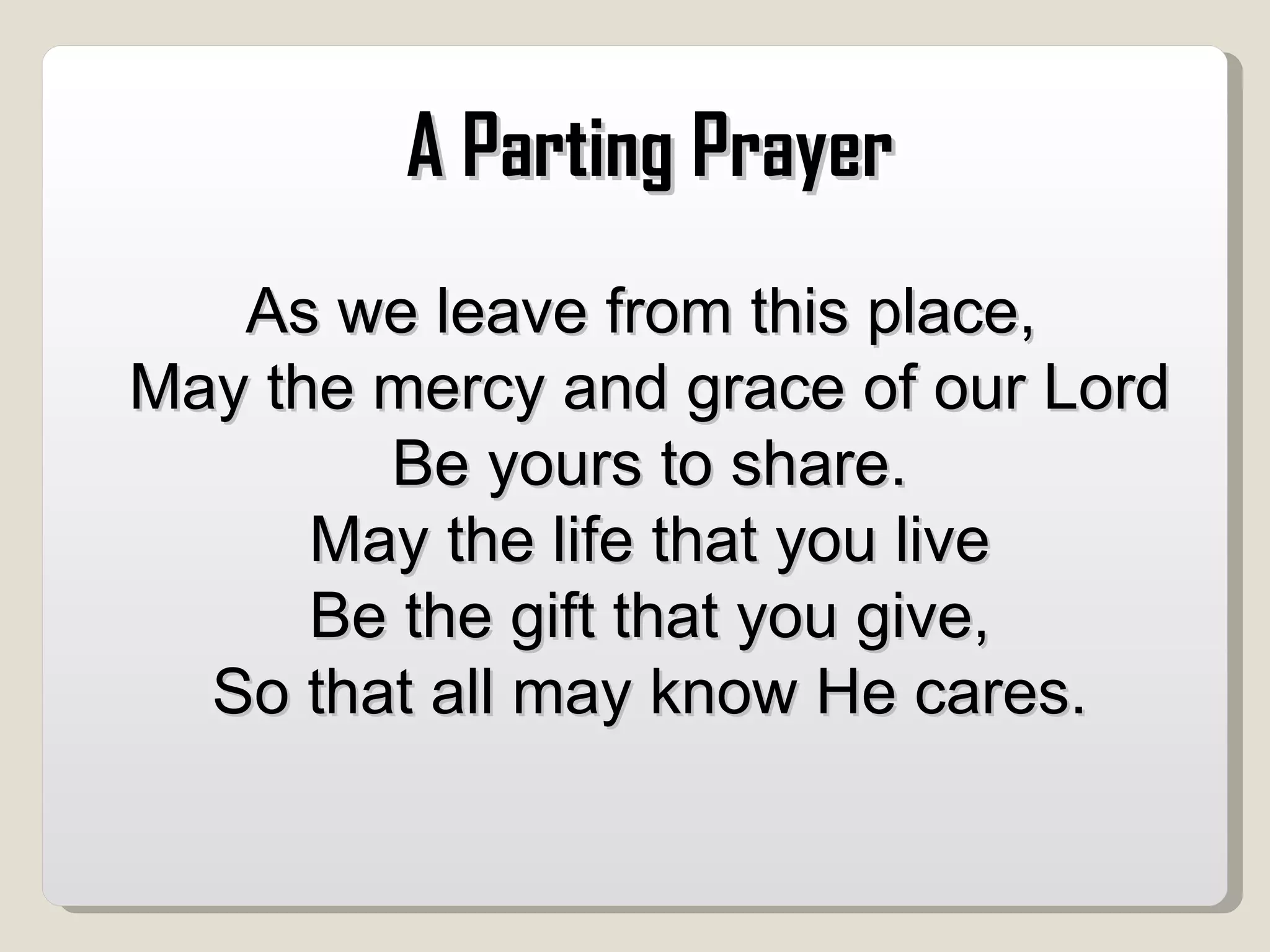 A parting prayer | PPT