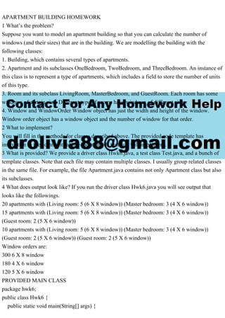 APARTMENT BUILDING HOMEWORK1 What’s the problemSuppose you want.pdf
