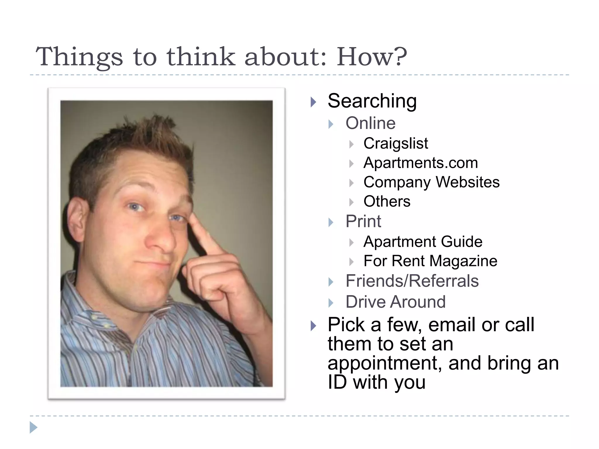 Apartment Hunting 101, Apartment Search Tips | PPTX