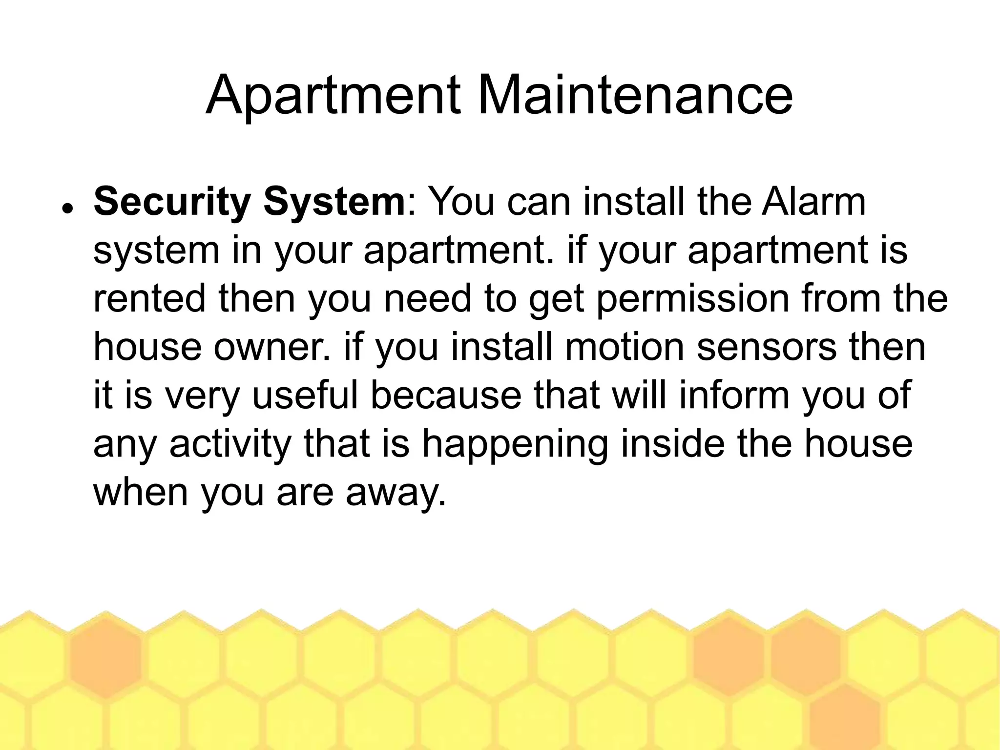 Apartment maintenance | PPTX