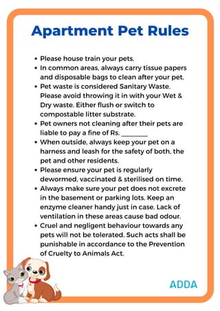 Apartment pet rules | PDF