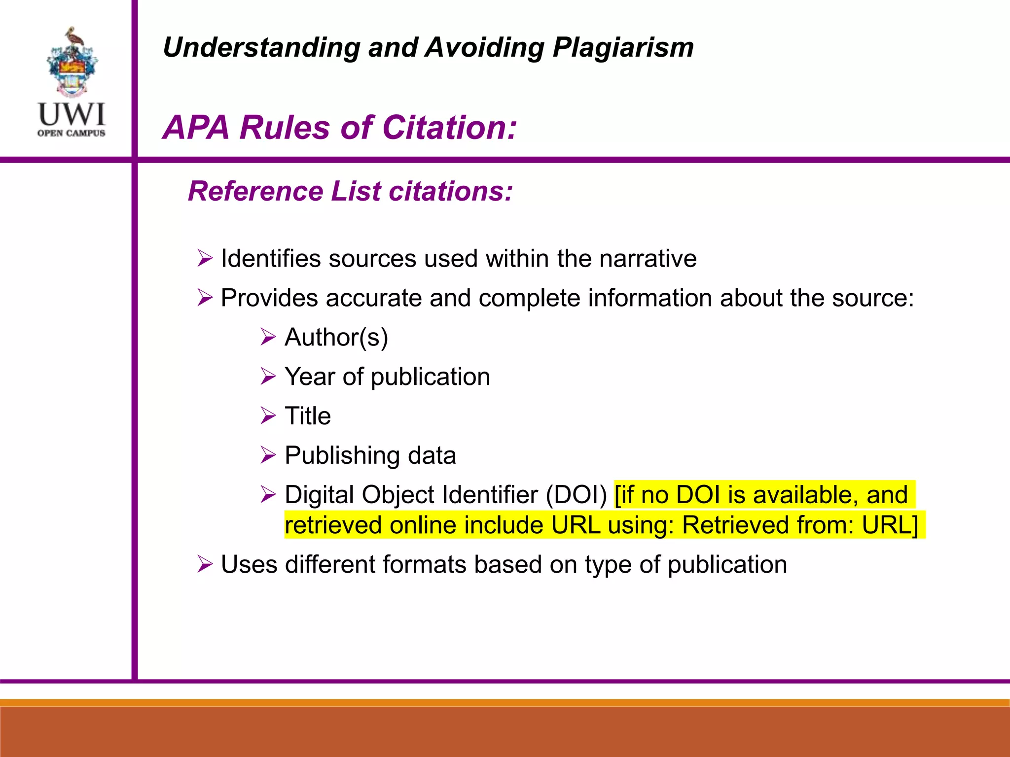 Reference List Citations - APA 6th Edition | PPTX