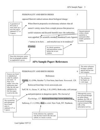 APA Sample Paper - by Chaffey College Writing Center | PDF