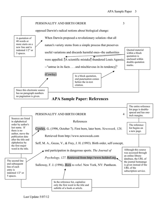APA Sample Paper - by Chaffey College Writing Center | PDF