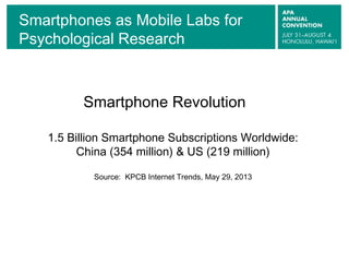 APA Smarthphones As Mobile Labs for Psychological Research | PPT