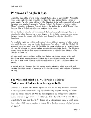A passage to india | DOCX