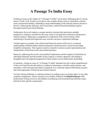 A Passage To India Essay.pdf