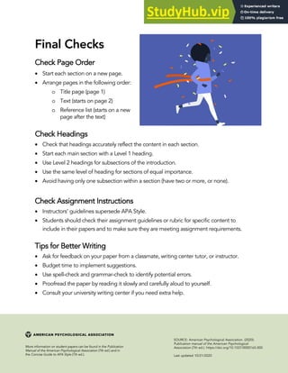 APA Student Paper Setup Guide | PDF