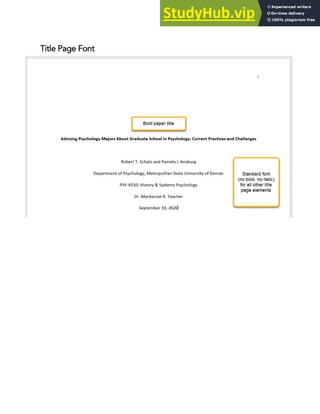 APA Student Paper Setup Guide | PDF