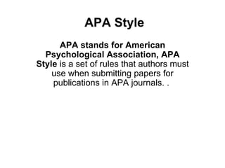 Apa style | PPT