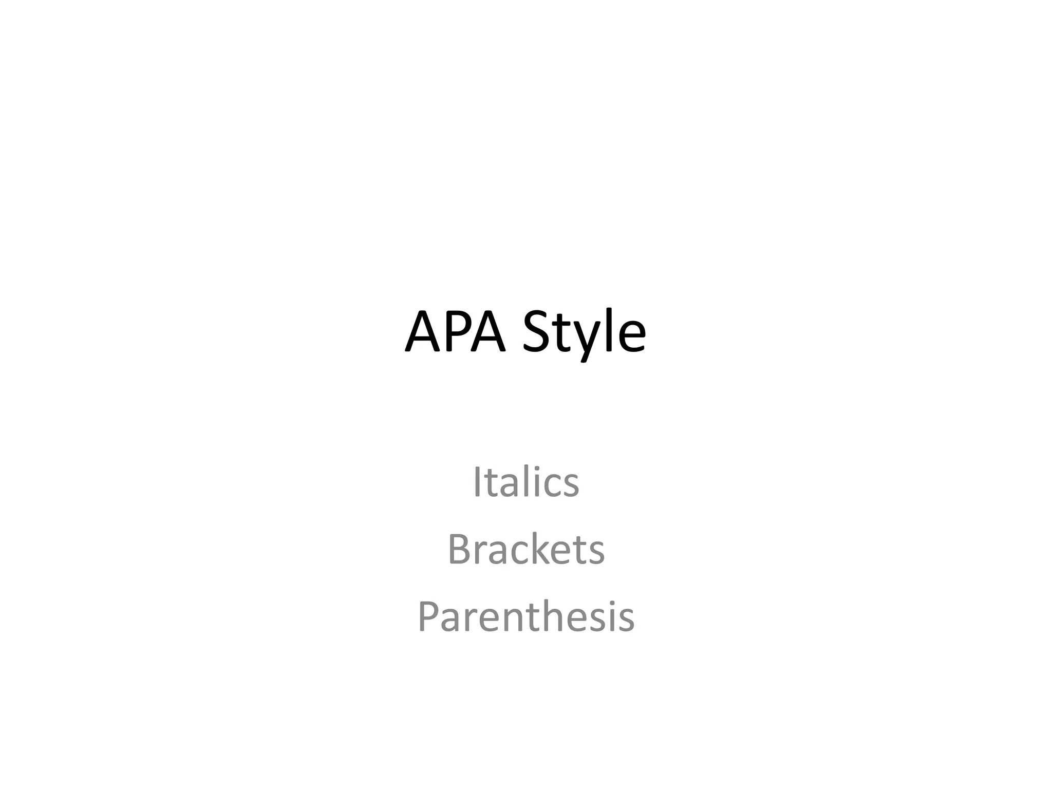 Apa style | PPTX | Chemistry | Science