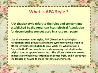 APA style | PPT