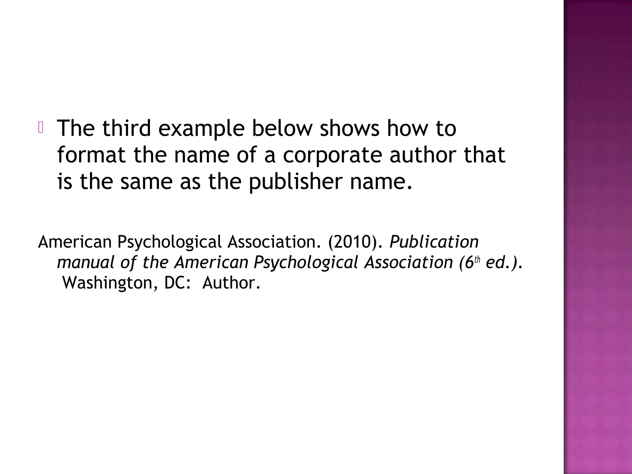 The Basics of APA Style, 6th Edition | PPT