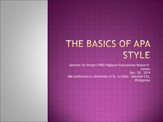 The Basics of APA Style, 6th Edition | PPT