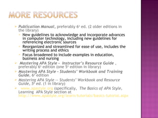 The Basics of APA Style, 6th Edition | PPT