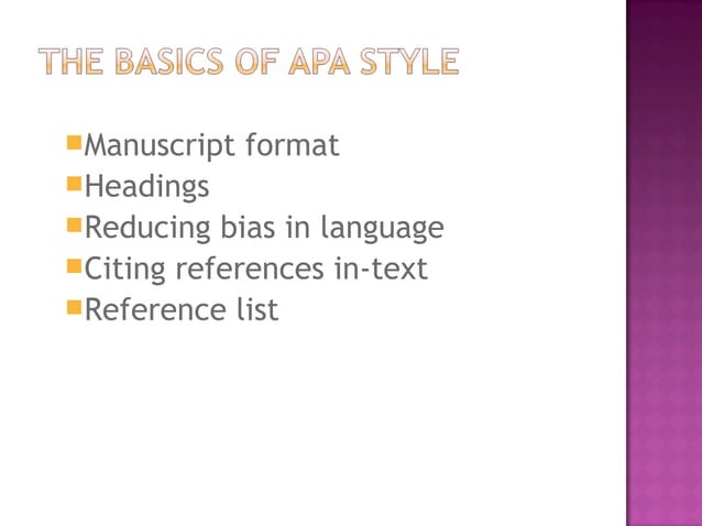 The Basics of APA Style, 6th Edition | PPT