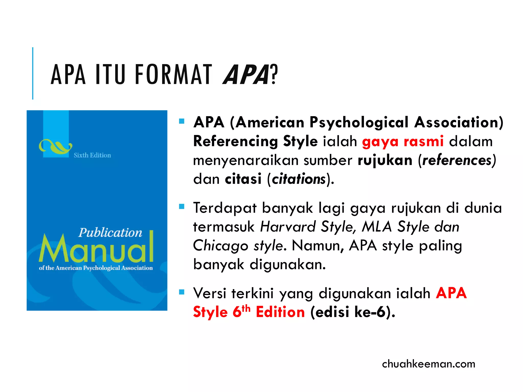 Format APA: Panduan Asas dan Mudah | PDF