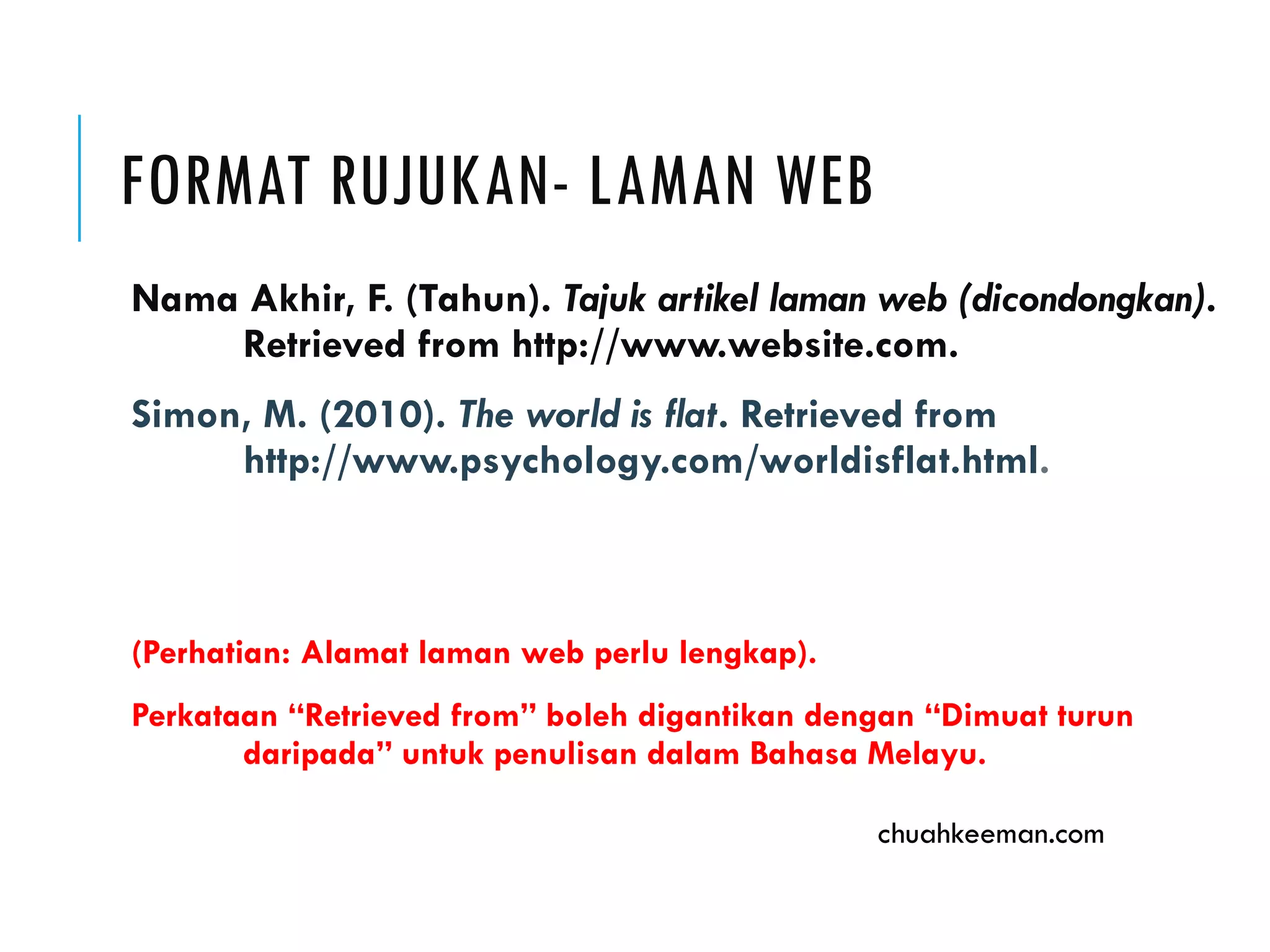 Format APA: Panduan Asas dan Mudah | PDF