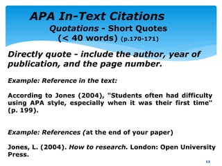 APA style for research thesis at M.Phil Level | PPT
