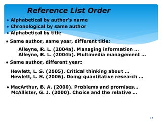 APA style for research thesis at M.Phil Level | PPT