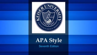 Apa style 7th edition | PPTX