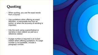 Apa style 7th edition | PPTX