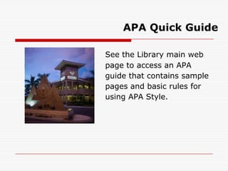 Apa style basics fa10 sept | PPTX