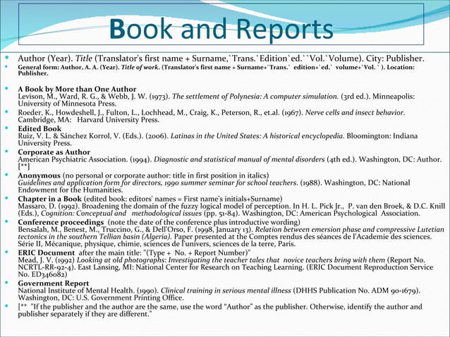 Apa Style Bibliographic Description | PPT