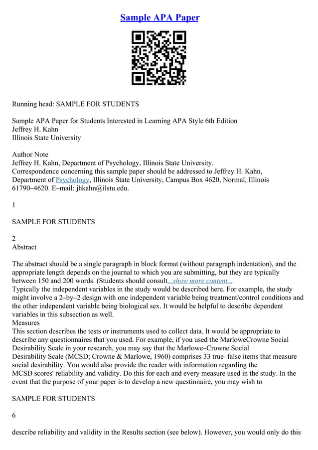 Apa Style Essay Paper | PDF
