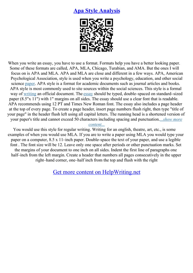 Apa Style Essay Paper | PDF