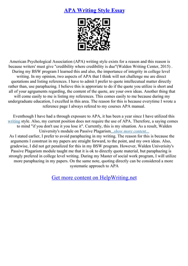 Apa Style Essay Paper | PDF