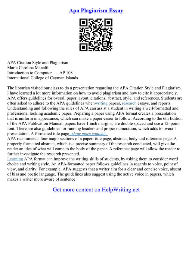 Apa Style For Essays | PDF