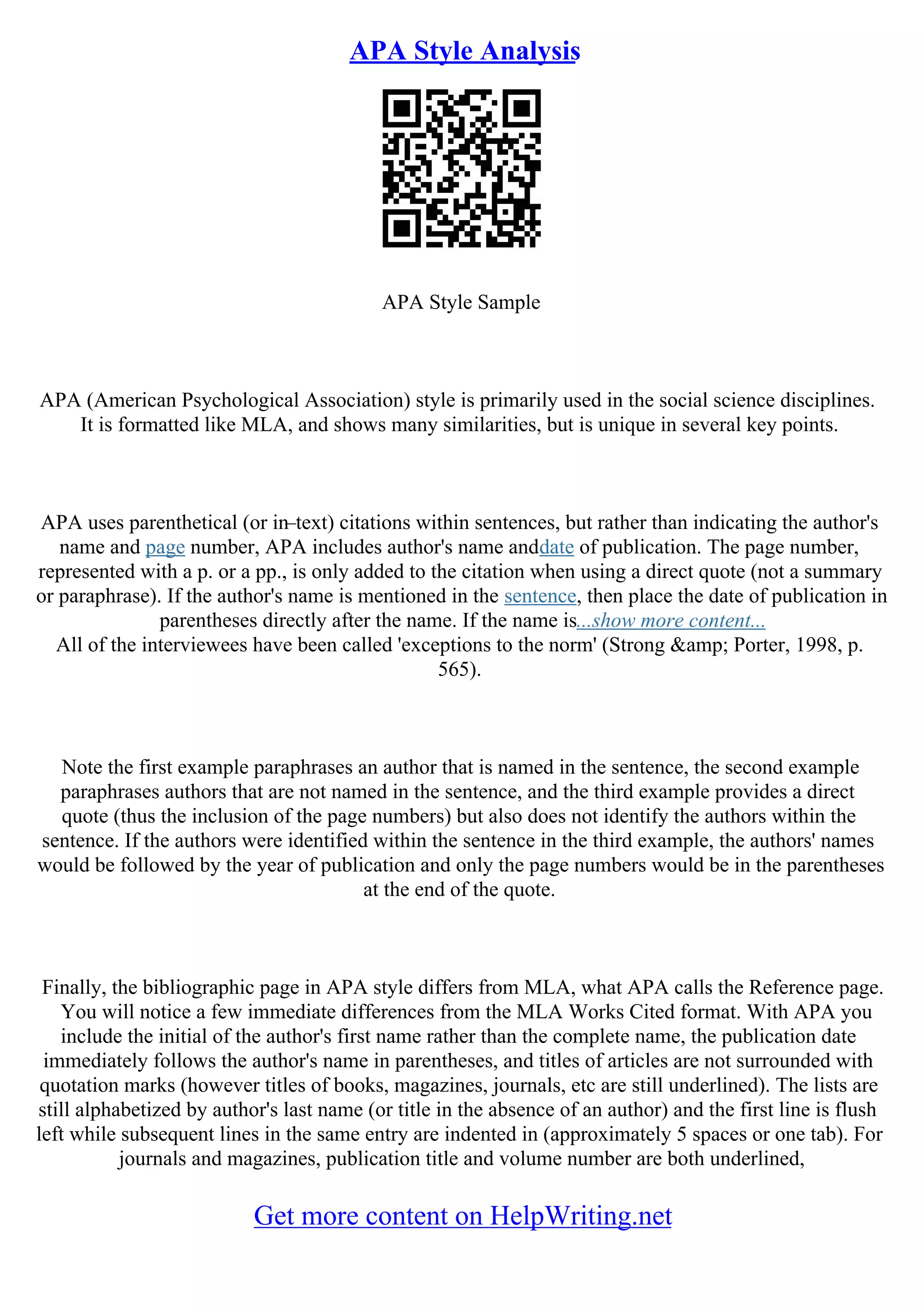 Apa Style Format Essay | PDF