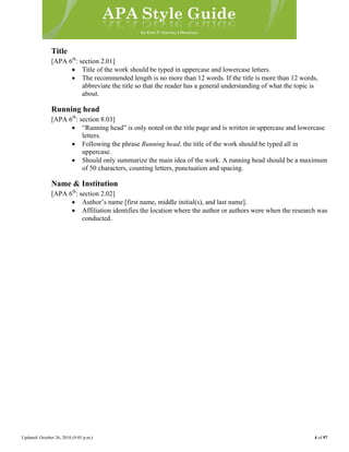 Apa style guide | PDF