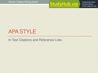 APA STYLE In-Text Citations And Reference Lists Gavilan College Writing ...