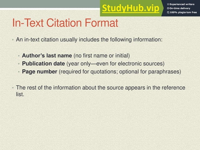 APA STYLE In-Text Citations And Reference Lists Gavilan College Writing ...